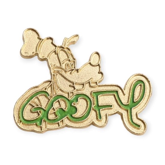 Disney | Jewelry | Goofy Disney Pin Gold Signature | Poshmark